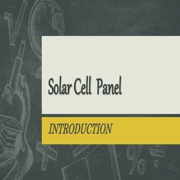 Solar cell panel | PPTX