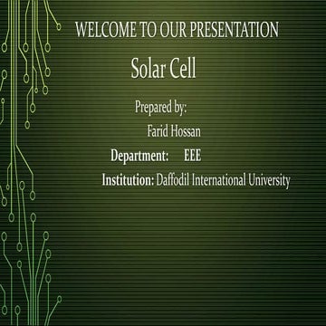 Solar cell presentation | PPTX