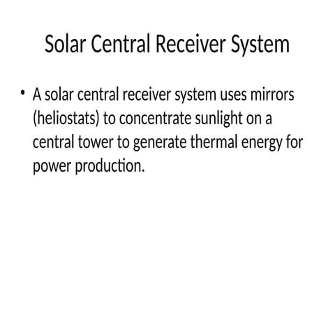 Central receiver power system | PPTX