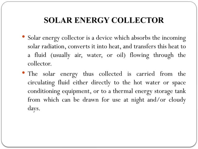 Focusing type solar collector | PPTX