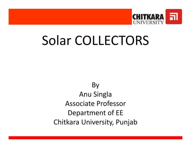 Solar energy collectors | PPTX