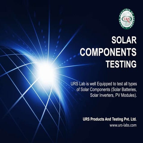 URS Battery Testing Laboratory Services in India | PPTX