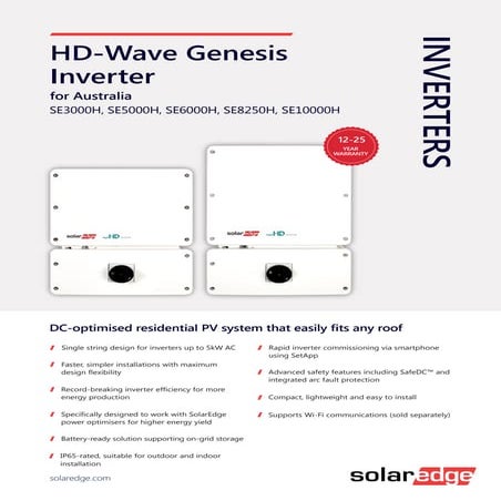 Solaredge-HD-Wave-Genesis-1PH-inverters.pdf | Technology & Computing