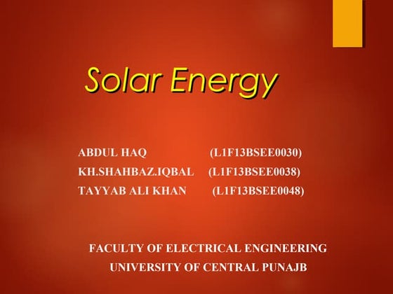 1.introduction to Solar Energy | PDF