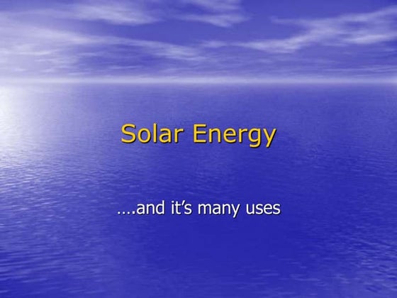 Solar Power Generation | PPT