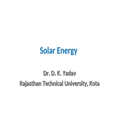 Solar Energy presentation ppt | PPTX