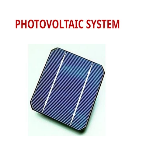 Solar Energy - Photovoltaic system ppt.pptx
