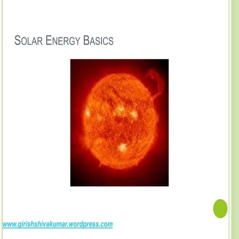 Solar energy: The Basics | PPTX