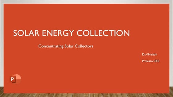 Solar energy collectors | PPTX