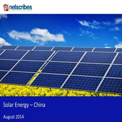 Market Research Report : Solar Energy in China 2014 - Sample | PPT