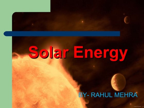 1.introduction to Solar Energy | PPT