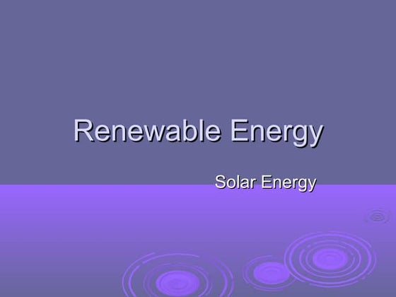 Solar Energy presentation ppt | PPT
