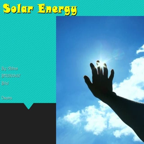 Solar energy presentation | PPT