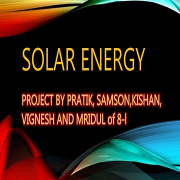 Solar energy project | PPT