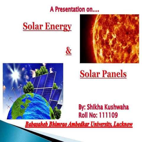 Solar panel Technology ppt | PPTX