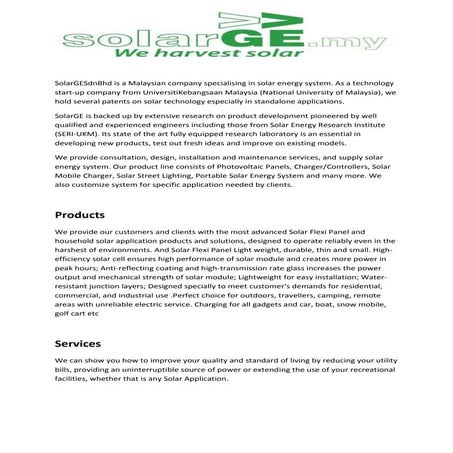 Solar ge sdn bhd | DOCX