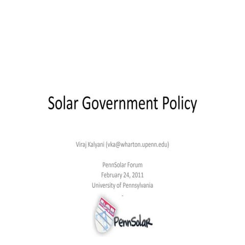 Solar Government Policy | PPT