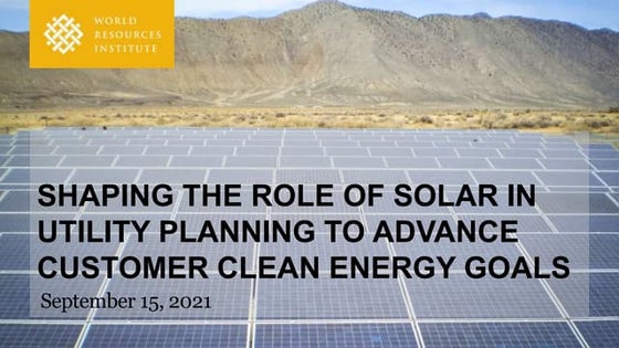 Integrating Customer Clean Energy Demand Into Utility Planning | PPT