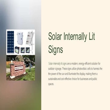 Solar Sign Lighting internally lit sign - Sun In One | PDF