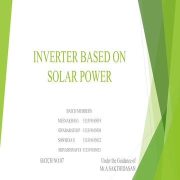 solar inverter.pptx | Consumer Electronics | Technology & Computing