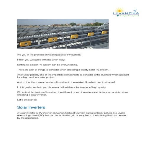 Solar inverter Selection guide | PDF