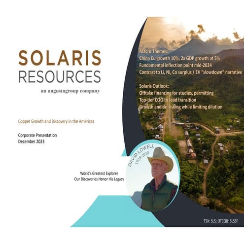 Solaris Resources Presentation - December 2023 | PDF