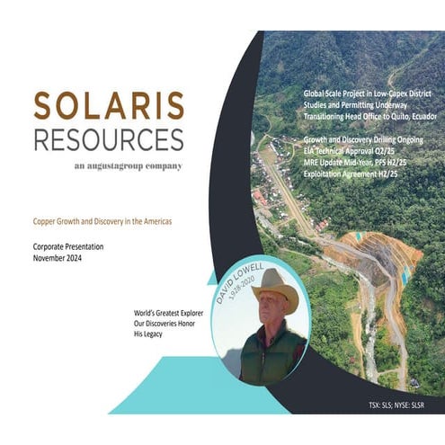 Solaris Resources - November 2024 IR Deck | PDF