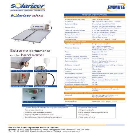 Solarizer ultra data sheet | PDF | Home Appliances | Home & Garden