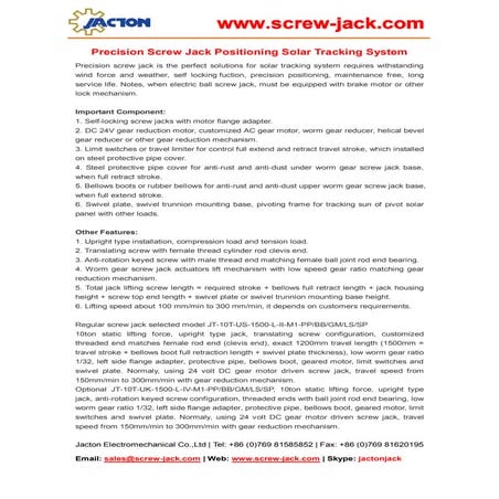 Solar jacks type, solar panel positioning gears jack, solar tracker ...