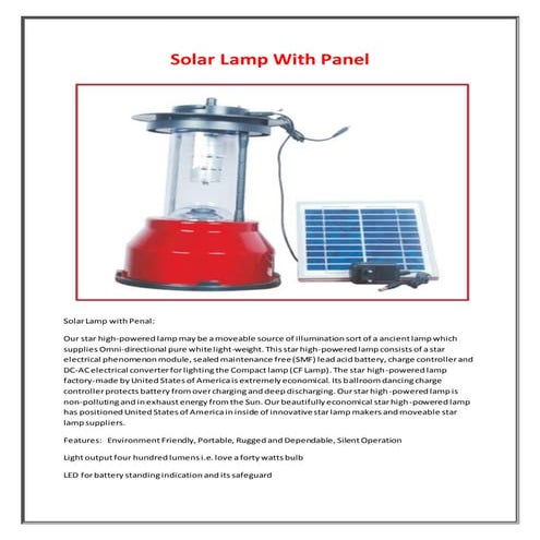 Solar lamp with panel | DOCX