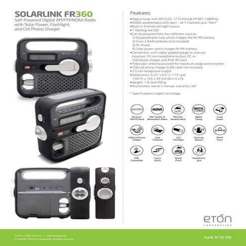 Etón SOLARLINK FR360 | PDF