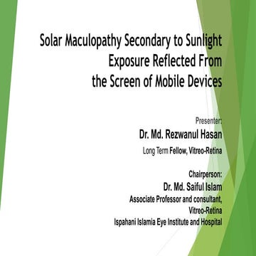 Solar Maculopathy Secondary to Sunlight Exposure Reflected From the ...