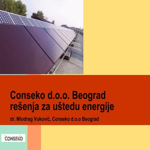 Solarne elektrane conseko resenja za ustedu energiju, miodrag vukovic | PDF