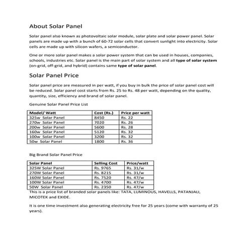 Solar panel | PDF