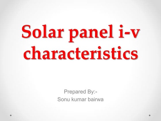 Iv curve parameters | PPTX | Physics | Science