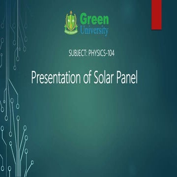 Solar panel presentation | PPTX
