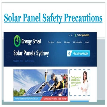 Solar panel safety precautions | PDF