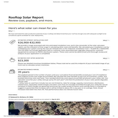 Solar peco my generation customer report rooftop | PDF
