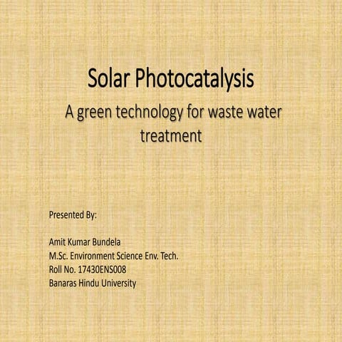 Solar photocatalysis | PPTX