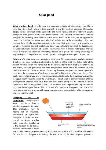Solar pond | PPT | Weather | Science