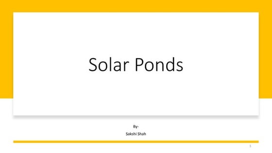 Solar pond | PPT | Weather | Science