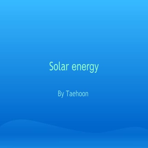 Solar power | PPT