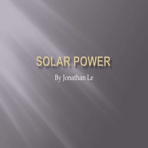 Solar energy power point presentation | PPT