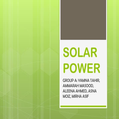 Solar energy ppt | PPT