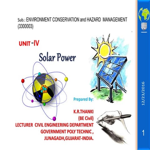 Solar power by K. R. THANKI | PPT