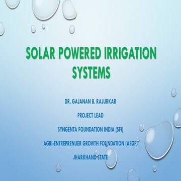 Week 2:Solar powered lift irrigation system | PDF