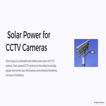 Solar Powered Security Camera - Sun In One | PDF
