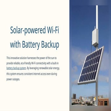 Solar powered Wi-Fi with Battery Backup - SunInOne | PPTX