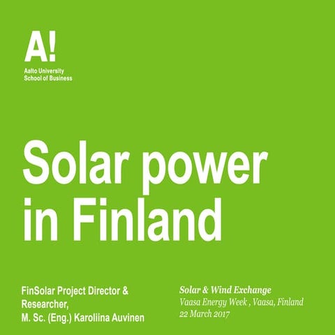 Solar power in Finland 2016-2017 | PPT