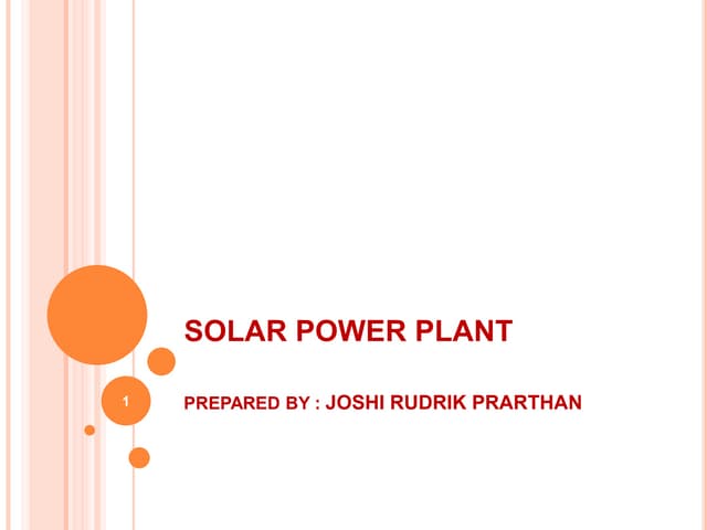 Solar plant ppt by ritesh kumawat | PPTX